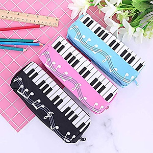 FEIlei Pencil Case, Music Notes Piano Keyboard Pencil Case Large Capacity Pen Bags Stationery Office -Pink
