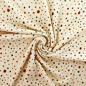 Rustic Sienna Multi-Colored Dots Liverpool Bullet Fabric Textured Knit 4 Way Stretch - 6" Strip