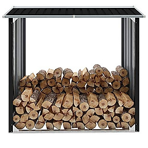 Keenso Log Storage Holder, Log Storage Shed Stable Construction for Home