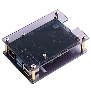 GeeekPi Acrylic Case for Raspberry Pi 4 Model B & Raspberry Pi 3 Model B+, Pi Case with Cooling Fan and 7PCS Heatsinks for Raspberry Pi 4 Model B/Pi 3B+/ Pi 3B/ 2B (Brown)