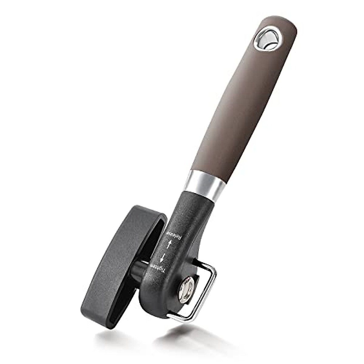 Can Opener Smooth Edge, Side Cut Can Opener Manual with Durable Sharp Blade, Safe Cut Manual Can Opener with Non-Slip Rubber Knob, Side Can Opener with Comfortable Grip Handle