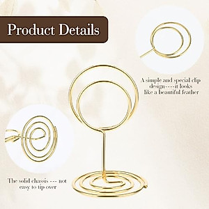 Prasacco 30 Pcs Table Number Holders, 2 Inch Place Card Holders Wire Picture Holders for Tables Small Table Card Holders Card Stands Name Menu Clips for Wedding Birthday Party Graduation Reception