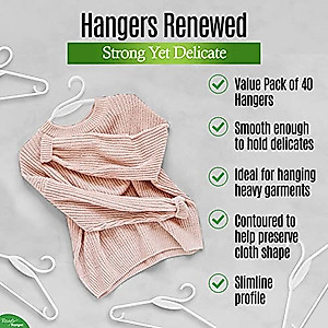 40 Plastic Hangers That Automatically Show They are Ready to Use, Extra Closet Space, Don't Stretch Shirt Collars