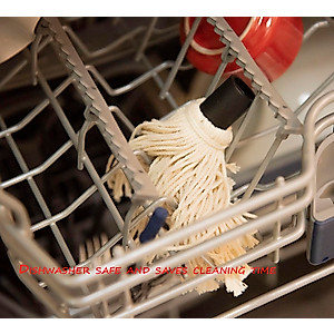 BBQ Sauce Pot and Basting Brush Set, 61 oz Stainless Steel Sauce Pan & Basting Mop Brush, Gifts for Griller, with 2Pcs Wooden Long Handle Barbecue Sauce Mops & 2Pcs Replacements