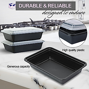 Meal Prep Containers 50 Pack - Food Storage Container with Lids, Resturaunt Take-Out Container, Durable & Airtight, Microwave & Freezer Safe for Freshness, Convenience & Organization (28oz -50 Pack)