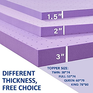 SINWEEK 1.5 Inch Gel Memory Foam Mattress Topper Ventilated Soft Pressure Relieve Mattress Pad, Breathable Bed Topper, CertiPUR-US Certified, Twin Size