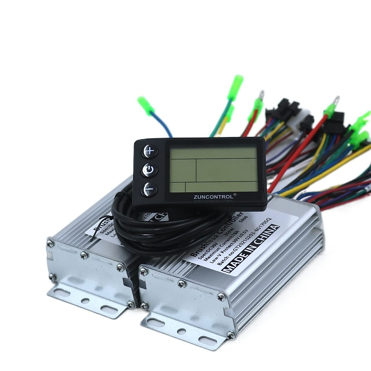 Electric Bicycle Accessories Dual drive 36V/48V/60V 350W BLDC Electric scooter controller E-bike 2 pcs brushless speed driver and 1Pcs LCD Display one set (Size : 36V Set)