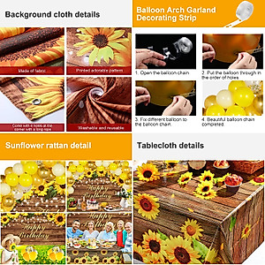 Sunflower Birthday Party Decorations Supplies Sunflower Balloon Garland Kit Include Backdrop Banner Sunflower Tablecloths Balloons Garland for Sunflower Theme Birthday Party Wedding Baby Shower Decor