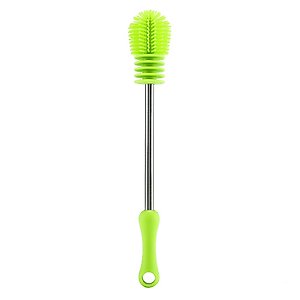 Silicone Bottle Brush, 360 Degree Rotary Silicone Bottle Brush Kitchen Cleaner with Anti Slip Handle for Throughly Stubborn Tea or Coffe, Milk Powder Scale on