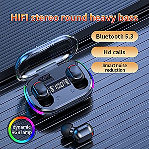 K10 Bluetooth 5.3 Mini Wireless Earbuds with Charging Case, True Wireless Noise Cancelling Earbuds in Ear Light-Weight Headphones Built-in Microphone IPX5 Waterproof Premium Sound Sport Headset