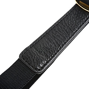 Syuer Womens 1" Width Bow Skinny Elastic Waist Belt Stretchy Belt Thin Belt (S-M (26"-32"), Black)