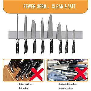 Stainless Steel Magnetic Knife Holder 16 Inch for wall,Multi-Purpose Functionality Adhesive Magnetic knife Strip as Office magnetic tool manager,kitchen Magnetic Tool Organizer.