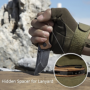 CIVIVI Thug 2 Pocket Knife for EDC, Matthew Christensen 2.69inch Damascus Blade Cuibourtia Wood Handle with Thumb Stud and Reversible Pocket Clip, Folding Knife for Utility Hiking Camping Fishing Work Outdoor C20028C-DS1