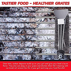 Grill Brush and Scraper - Grill Cleaner Brush Grill Accessories for Outdoor Grill - Safe BBQ Brush for Grill Cleaning - Heavy Duty 17" Grill Brushes