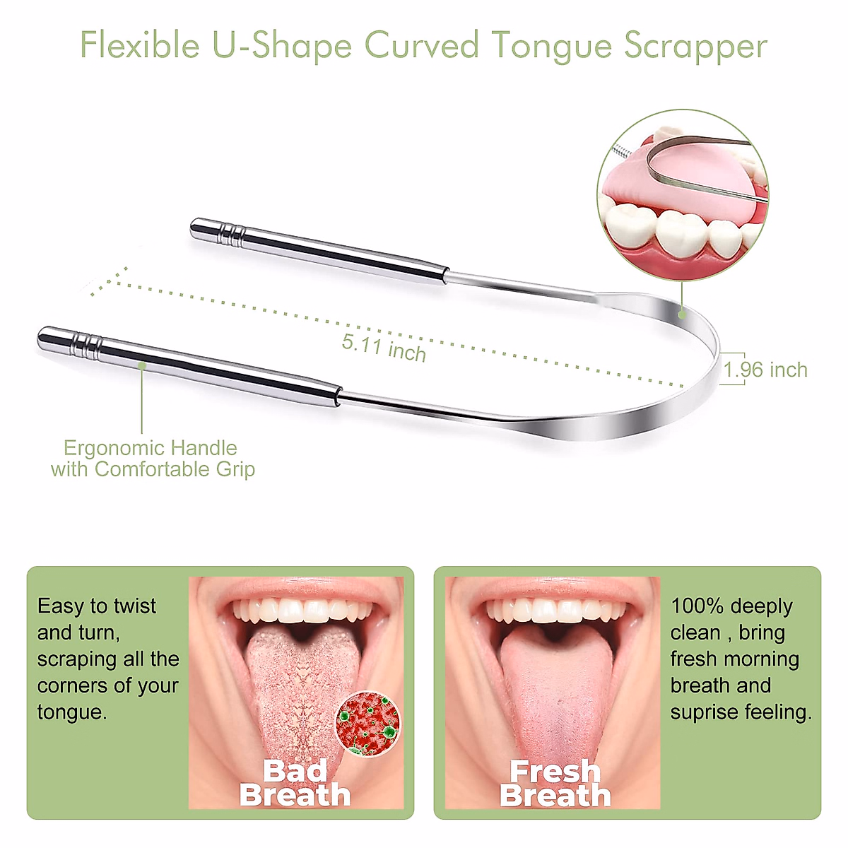 Electric Toothbrush Link Rod Part Replacement Compatible with Philips Sonicare Toothbrush HX6920 HX9340 HX6730 HX6340 HX6530 HX9352 HX9382, Metal Shaft Repair Part with Tongue Scraper Cleaner