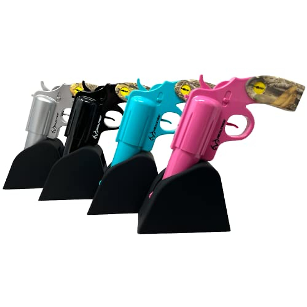 Realtree® Electric Gun Wine Bottle Opener - Open your Wine Bottle Fast with this New Corkscrew - Great Gift for Gun Enthusiasts and Wine Lovers. Foil Cutter and Charging Base Included. (Black)