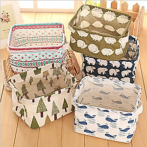 LEFV™ Foldable Storage Basket Small Multi-Function Linen Sorter Bag Case Open Bin for Toys Tidy Clothes Socks Underwear Bra Lingerie Makeup (Hedgehog)