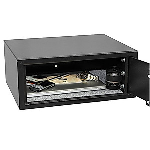 Honeywell Safes & Door Locks - Hotel Room Style Safe Box with Digital Lock - Fits 17" Laptop - LED Display Panel - Low Profile Steel Security Personal Safe for Money - 1.14 Cubic Feet - Black - 5105DS