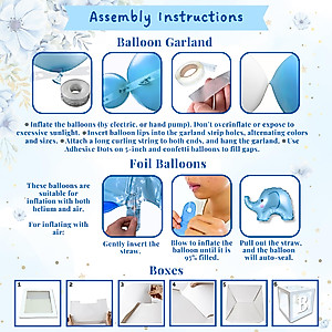 187 pc Premium Elephant Baby Shower Decorations for Boy - Balloon Garland Arch, Balloons Boxes, Baby Boy Banner, It's a Boy Backdrop, Mommy to Be Sash, Tablecloth, Elephant Cutouts and more