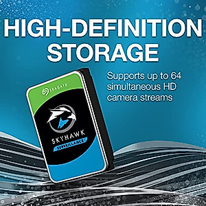 Seagate SkyHawk 3TB Surveillance Hard SATA 6Gb/s 256MB Cache 3.5-Inch Internal Drive-Frustration Free Packaging (ST3000VX009), 2 gal