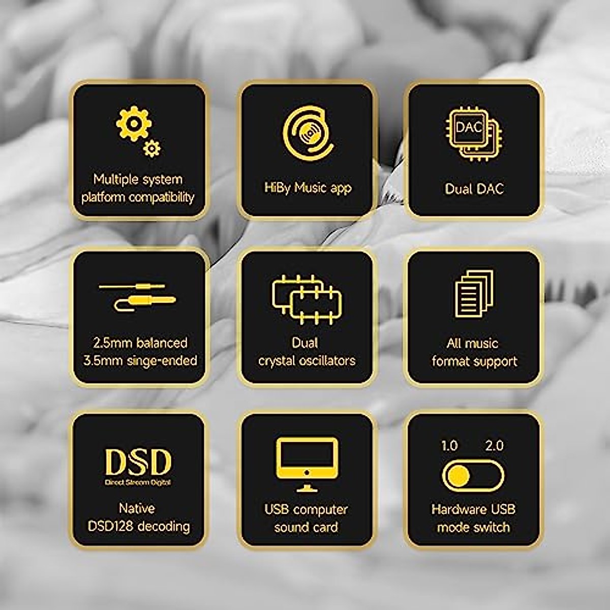 HiBy FD1 hi res USB c dac amp Portable dac Headphone amp Mini dac dongle with Balanced Headphone Output for iPhone/Android/iOS/Mac/Windows