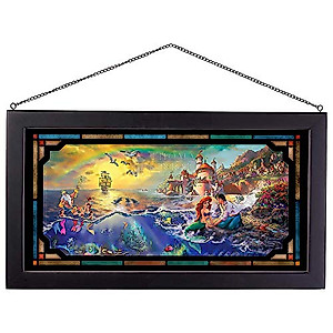 Thomas Kinkade The Little Mermaid 13″ x 23″ Framed Glass Art
