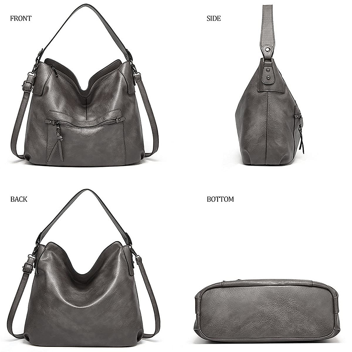 IBLUE Hobo Purses and Handbags for Women, Faux Leather Shoulder Bag Large Crossbody Bags with Tassel#1357 (Red)