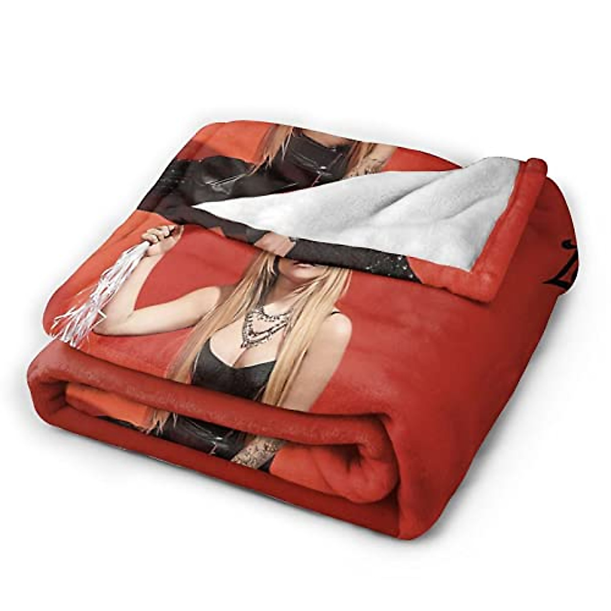 MAUDSIND Fashionable Customized Avril Actress Lavigne Love Sux Ultra-Soft Micro Fleece Blanket Air Conditioning Blanket for Men Black