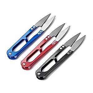 4 Inch Bonsai Pruning Scissors, Bud And Leaves Trimmer Yarn Thread Cutter Snips Trimming Supplies, Gardening Clippers Flower, thread snips, U-shaped sewing scissors, Sewing Scissors (3 Pcs)