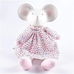 Meiya The Mouse Rubber Head Toy in Pink Dress - Meiya The Mouse Soft Toy with Rubber Head Baby Toys & Gifts for Ages 0 to 3