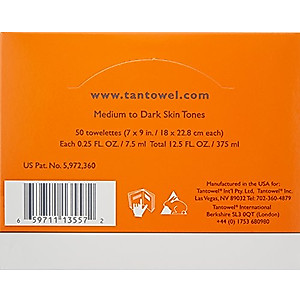 Tan Towel Half Body Plus Self-Tan Towelettes 50 Pack