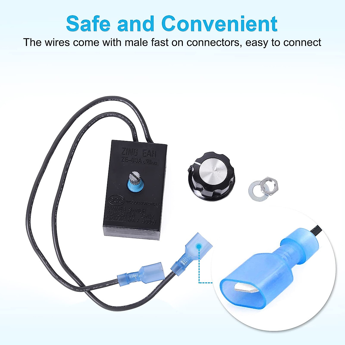 Hipoilk Full Range Rheostat Variable Speed Controller with On/Off Position, Fan Speed Control for Fireplace and Stove Blowers