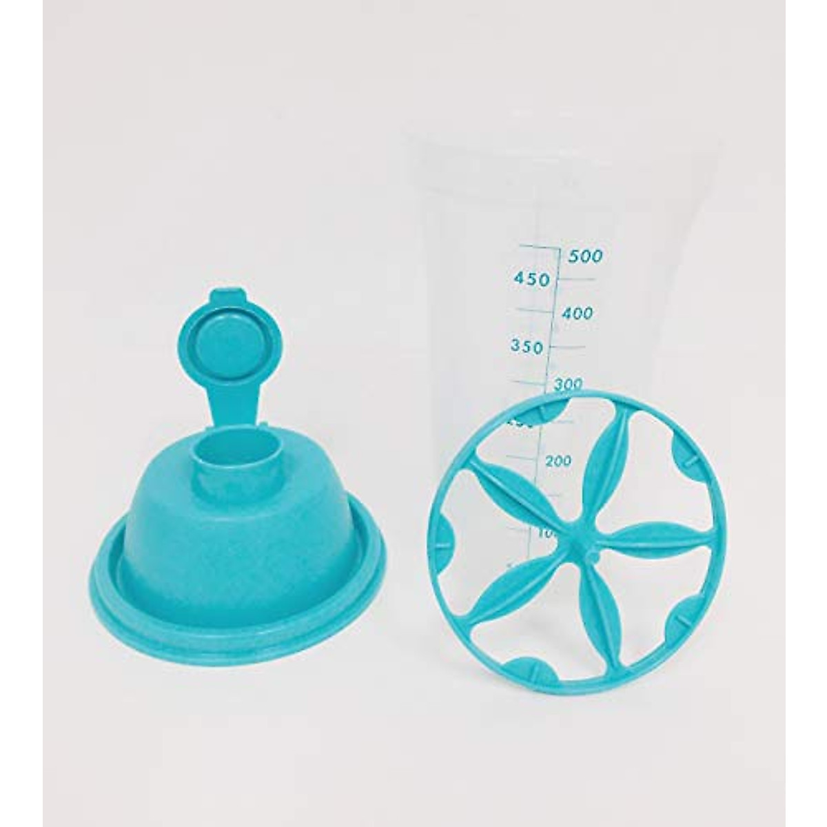 Tupperware Quick Shake Mixer Household Hand Blender Cup 500ML / 16 Ounce - Teal