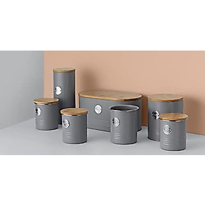 Typhoon Living Pasta Storage Canister with Bamboo Lid, Grey, 2.5 Litre