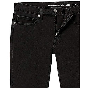 Amazon Essentials Men's Skinny-Fit Stretch Jean, Washed Black, 40W x 34L