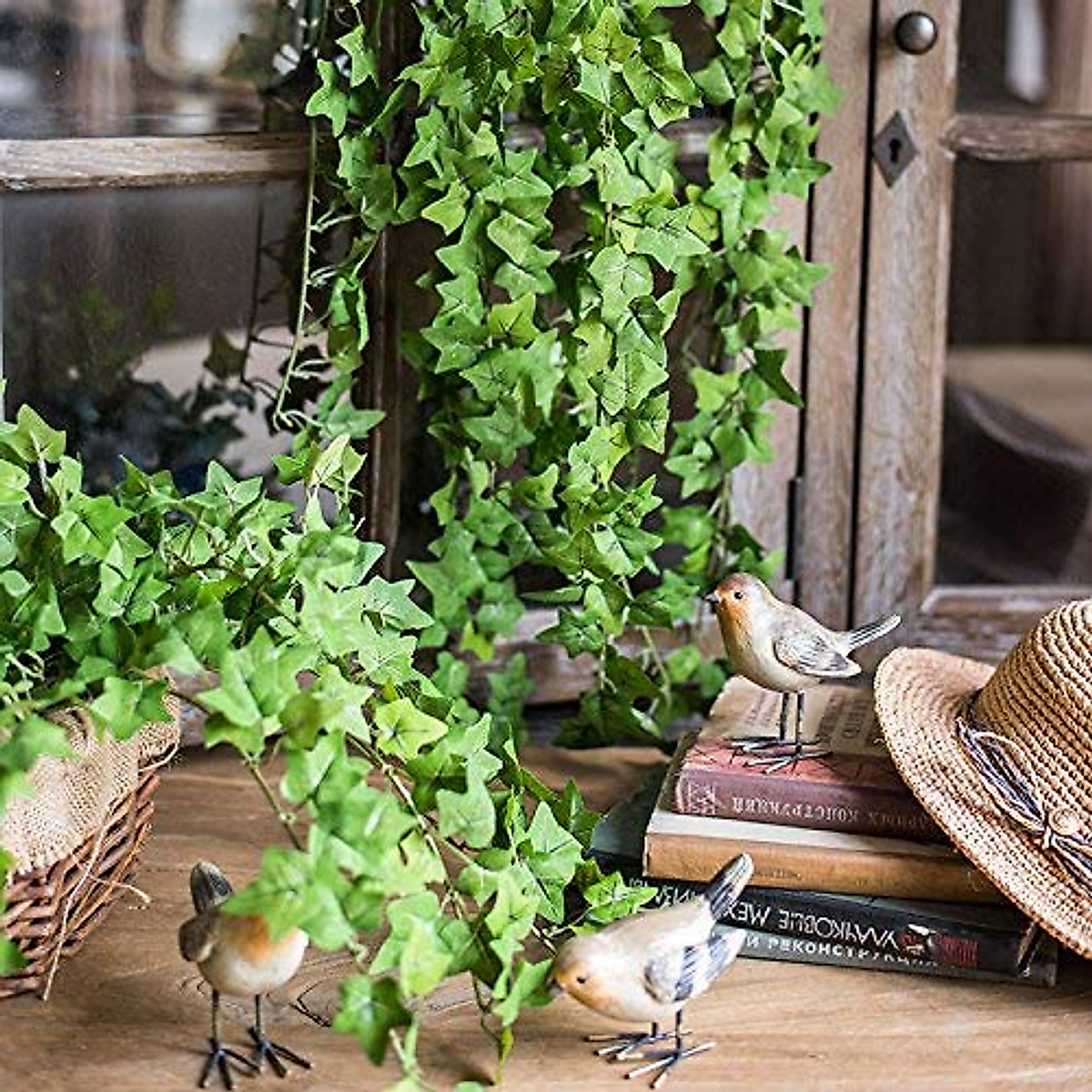 ZUGJAM 83 Ft (12pcs) Artificial Greenery Fake Ivy Leaves Hanging Vine Plant Garland for Garden Wedding Party Home Wall Decoration