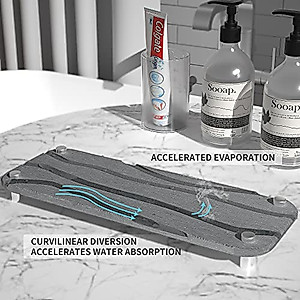 LLOBEW Sink Caddy，Instant Dry Sink Organizer Bathroom Organizer，Diatomaceous Earth Kitchen Sink Organizer Lotions Bottle Drying Rack