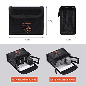 HeiyRC Lipo Battery Safe Bag for DJI Mini 4K/Mini 2/Mini 2 SE/Mini SE/Mavic Mini Batteries Protection Storage Case Fireproof Explosion-proof Pouch Accessories