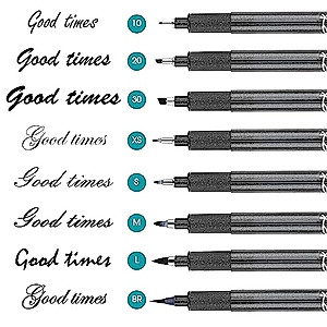 YISAN Hand Lettering Pens,Calligraphy Pens,Brush Markers Set,Black,for Beginners Writing, Art Drawings,70306