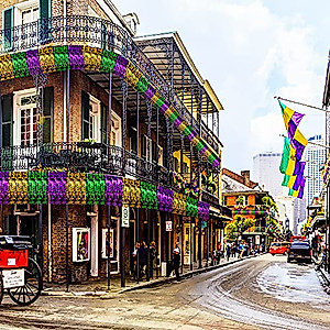 2 Pack Mardi Gras Fringe Curtain,19.68Ft Metallic Fringe Tinsel Streamers Banner,Gold Green Purple Foil Fringe Drape for Street Background Decorations DIY Party Supplies