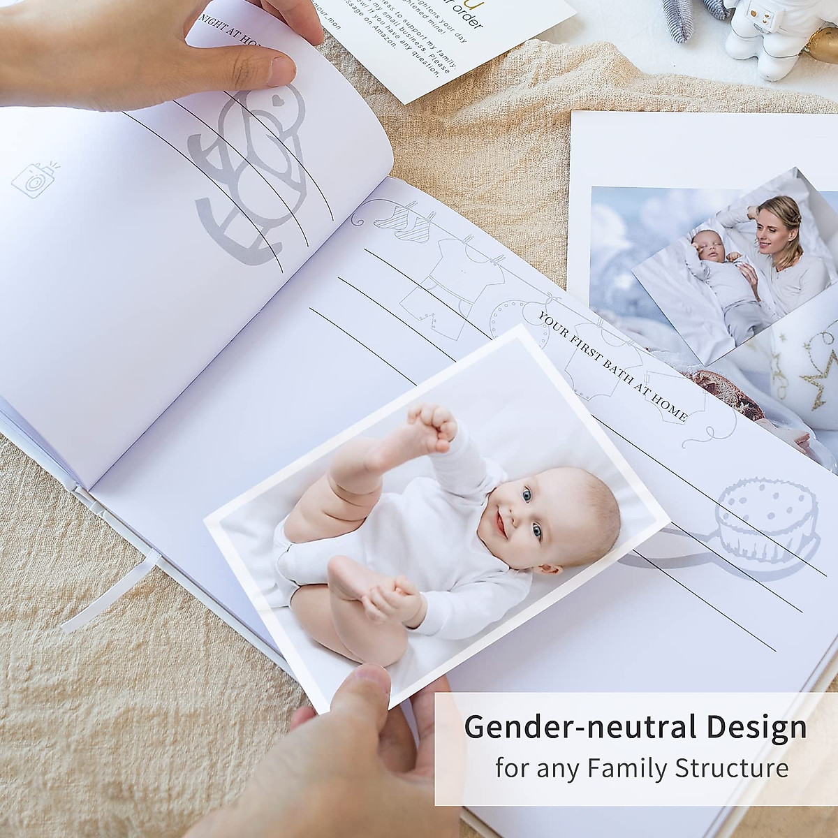 Mon Petit Amour Baby Memory Book From Pregnancy to First 5 Years Minimalist Gender Neutral Scrapbook Album Baby Girl or Boy Baby Record Books MJP0001 0