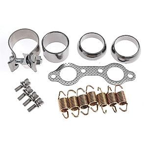 Exhaust Manifold Gasket Spring Rebuild Kit with Clamp for Polaris Ranger RZR 800 2008-2010 Replaces 3610047 7041687 7041804 5811511