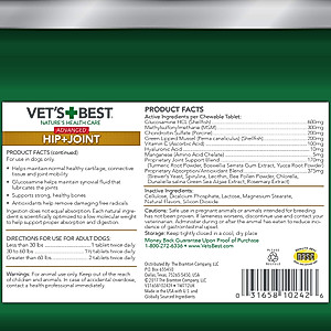 Vet's Best Advanced Hip & Joint Dog Supplements | Formulated with Glucosamine and Chondroitin to Support Dog Joint and Cartilage Health (90 Tablets, 2 Pack)