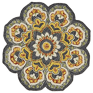 LR Home Dazzle Area Rug, 6' Round, Gray