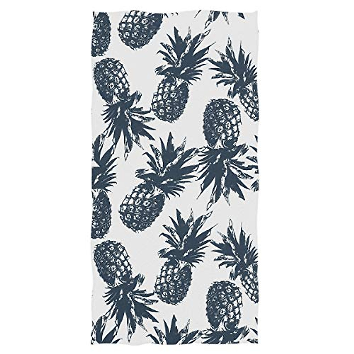 Pineapple Hand Towels 16x30 in, Pineapples Tropical Fruit Print Thin Bathroom Towel, Ultra Soft Highly Absorbent Small Bath Towel Bathroom Decor