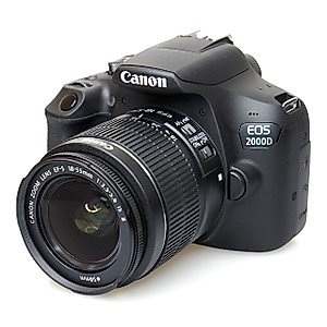 Canon Rebel T7 DSLR Camera (2000D) with EF-S 18-55 mm f/3.5-5.6 Lens + 32GB Memory Card + Camera Bag + Cleaning Kit + Table Tripod + Filters (Renewed)