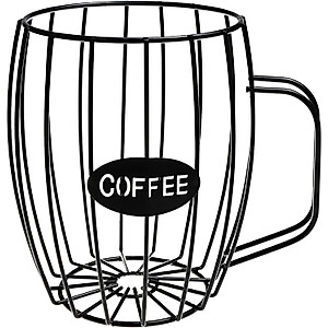 K Cup Holder and Coffee Pod Holder, K Cup Organizer, Large Capacity K Cup Holders, Coffee Pod Storage for Counter Kitchen Cafe Bar (Black)