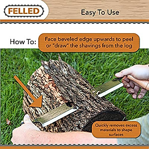 Felled Draw Shave Knife – 10in Straight Draw Knife Straight Draw Shave Tool Woodworking Debarking Hand Tool