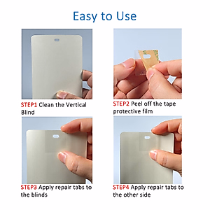 60 PCS Vertical Blind Repair Tabs Kit Clear Blind Fixer Tabs Verticle Blinds Snap in Replacement Vertical Blinds Replacement Slats Blind Replacement Parts Panels