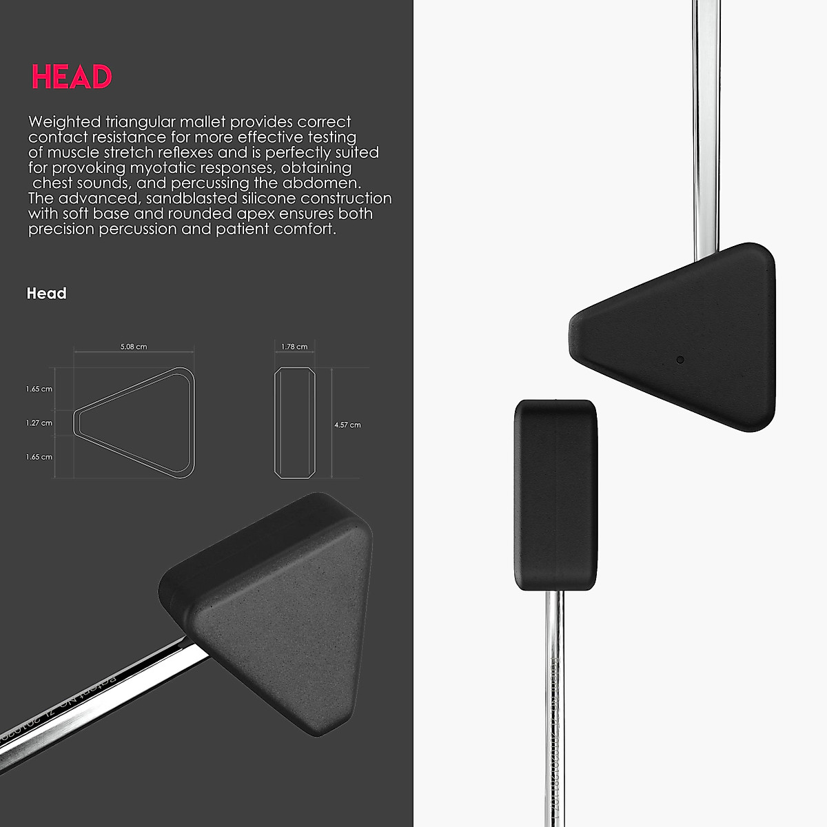 MDF Instruments Professional-Grade Taylor 2.0 Neurological Reflex Hammer - Free-Parts-for-Life & Lifetime Warranty - Black (MDF505XL-11)